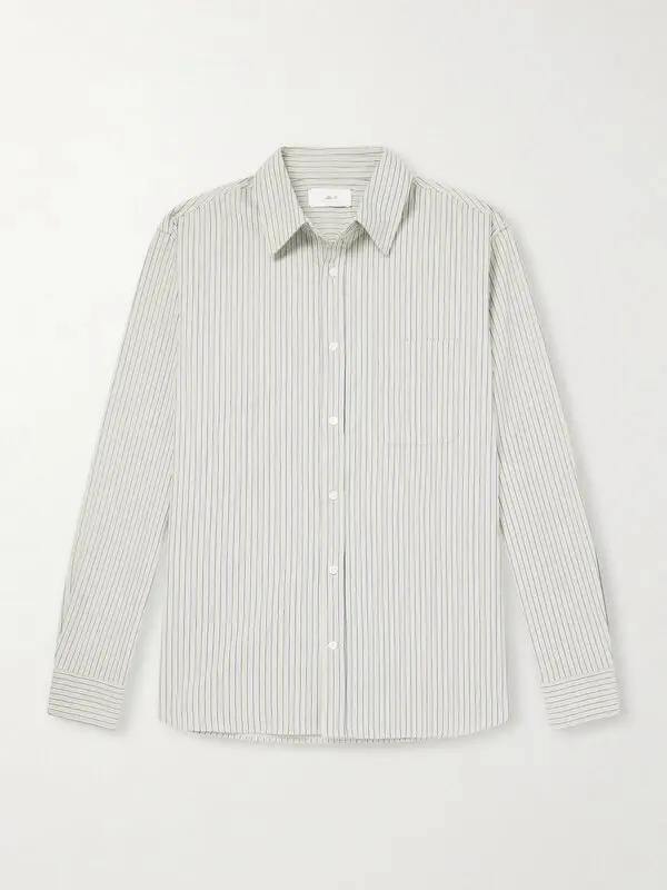 Mr P. Striped Organic Cotton-poplin Shirt
