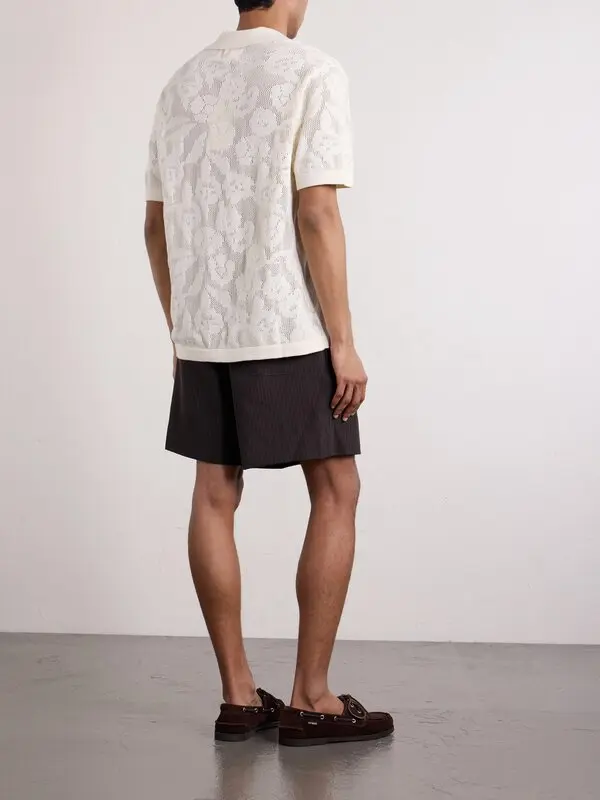 Nn07 Ryan Flower 60019 Knitted Cotton Polo Shirt