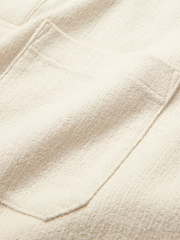 FRAME Textured Cotton-blend Polo Shirt