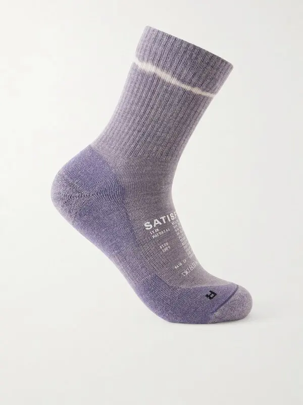 Satisfy Stretch Merino Wool-blend Socks - Purple