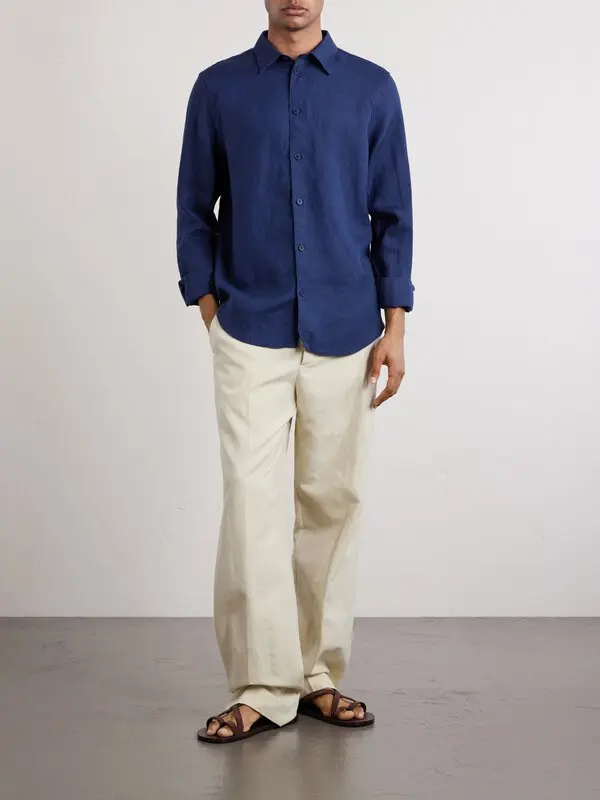 Nn07 Enzo 5708 Linen Shirt - Blue