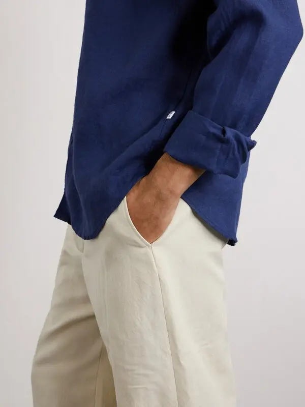 Nn07 Enzo 5708 Linen Shirt - Blue