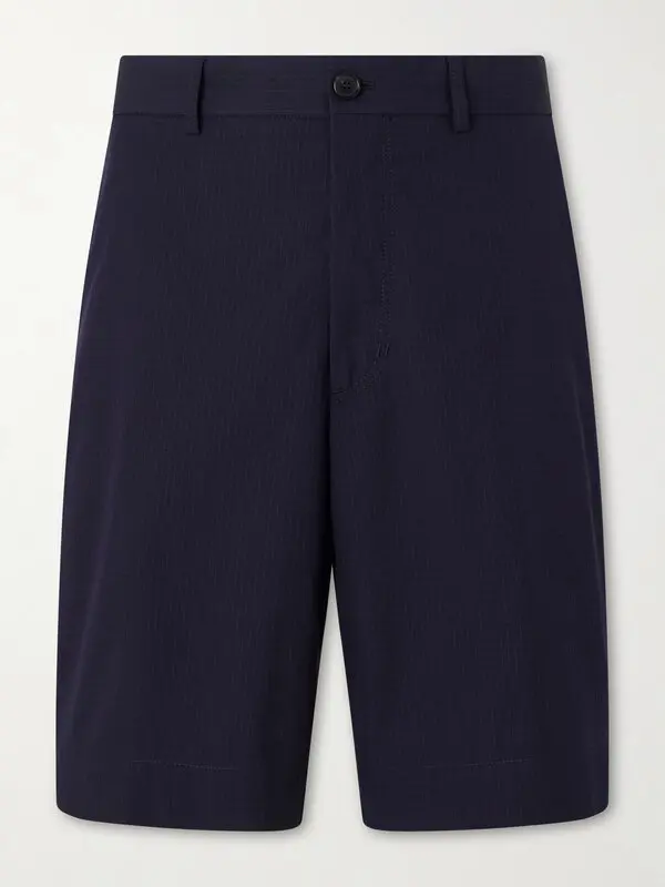 SLOWEAR Cotton-ripstop Straight-leg Shorts - Blue