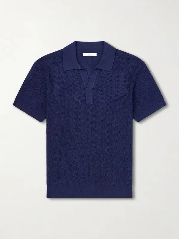 Mr P. Silk And Cotton-blend Knitted Polo Shirt