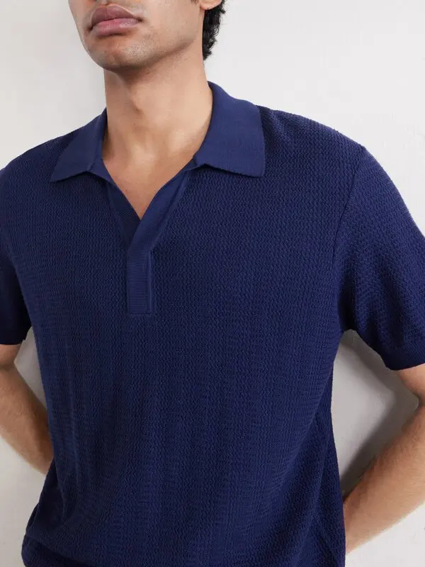 Mr P. Silk And Cotton-blend Knitted Polo Shirt