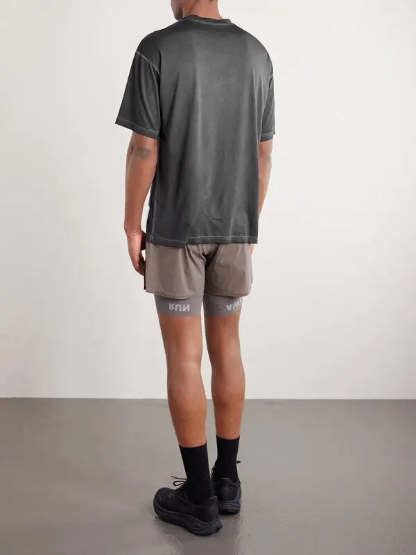 Satisfy Logo-print Auralite™ T-shirt - Black