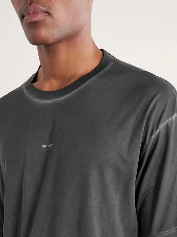 Satisfy Logo-print Auralite™ T-shirt - Black