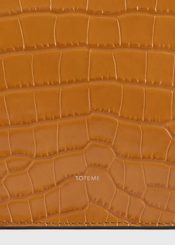 TOTEME Threefold Croco-embossed Clutch - Orange