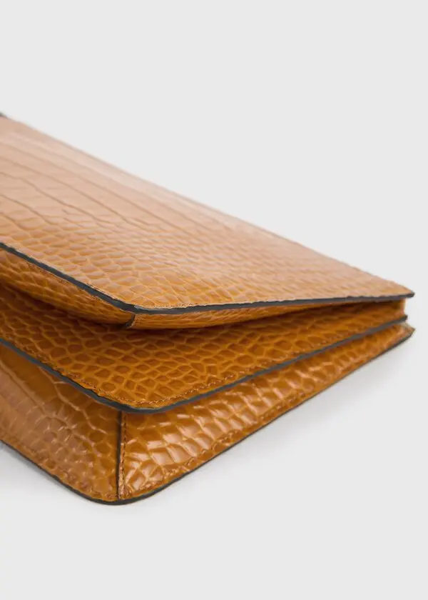 TOTEME Threefold Croco-embossed Clutch - Orange