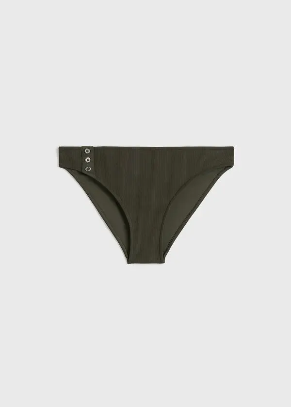 TOTEME Ribbed Bikini Bottom - Green