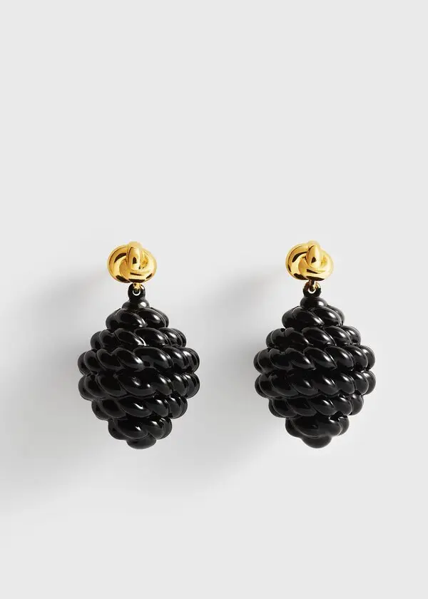 TOTEME Rope Drop Earrings - Black,gold