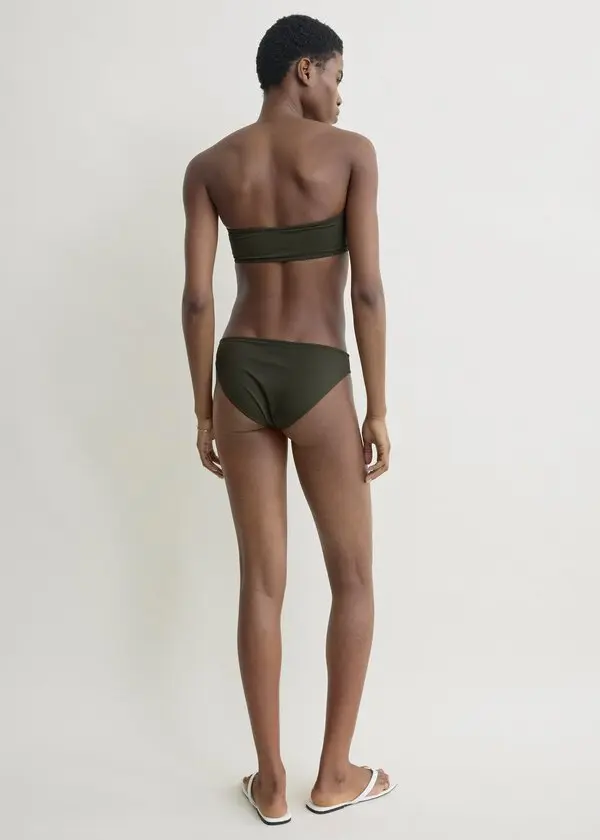 TOTEME Ribbed Strapless Bandeau Bikini Top