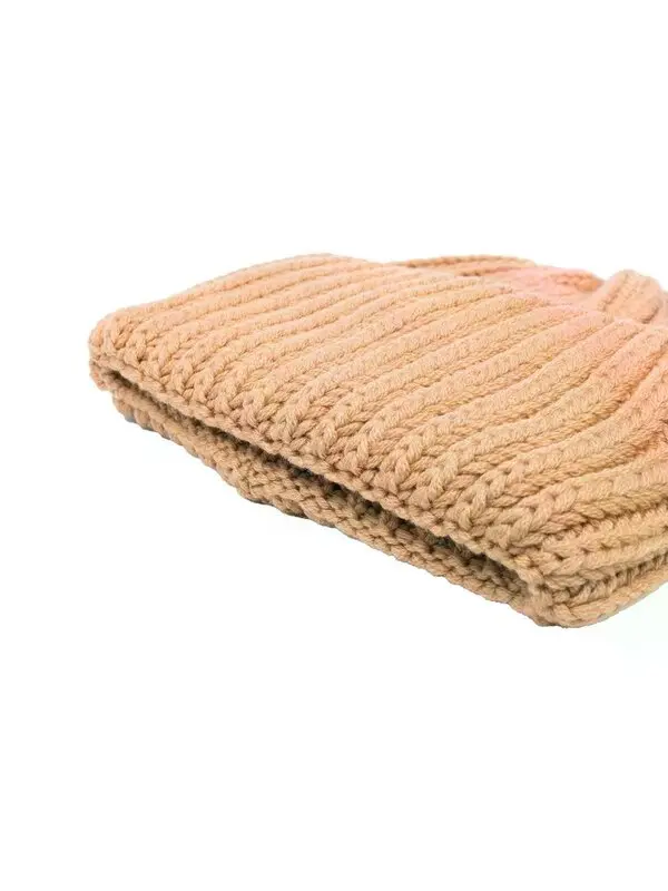 Borsalino Logo-patch Ribbed Virgin Wool Beanie