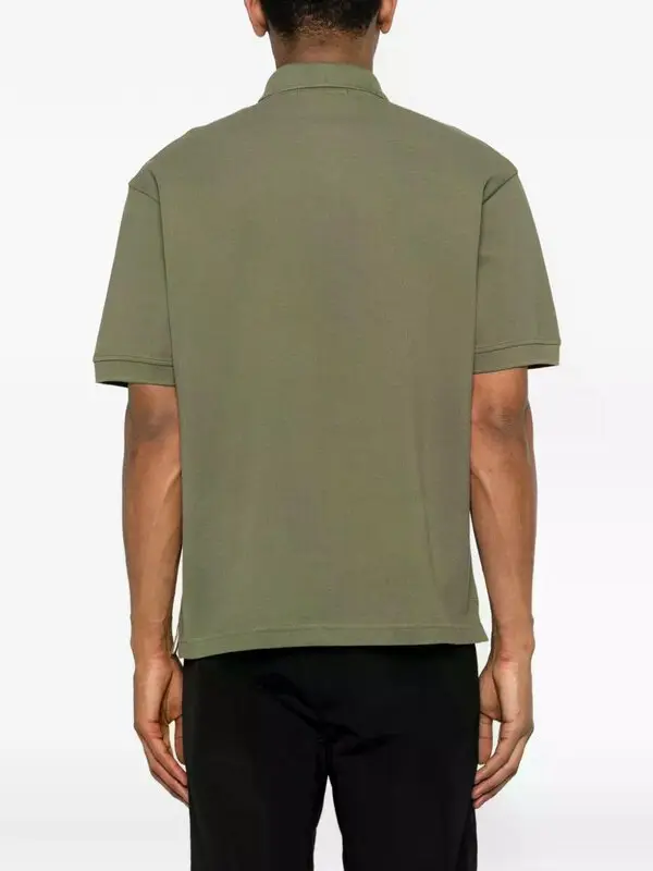Stone Island Buttoned Embroidered Polo Shirt - Green