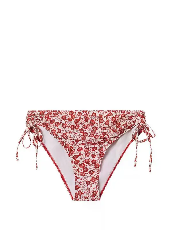 Isabel Marant Étoile And Off-white Floral Print Side Tie Bikini Bottoms - Red