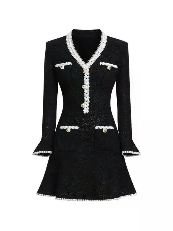 SELF-PORTRAIT Knitted A-line Mini Dress