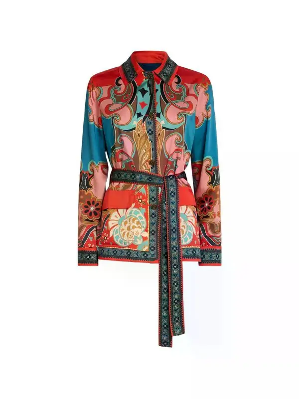 Etro Patterned Belted Jacket
