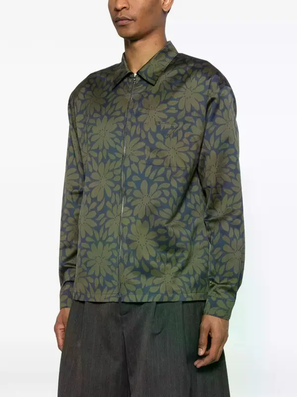 Prada Floral Print Zip Shirt