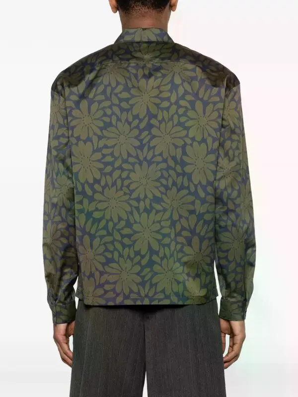 Prada Floral Print Zip Shirt