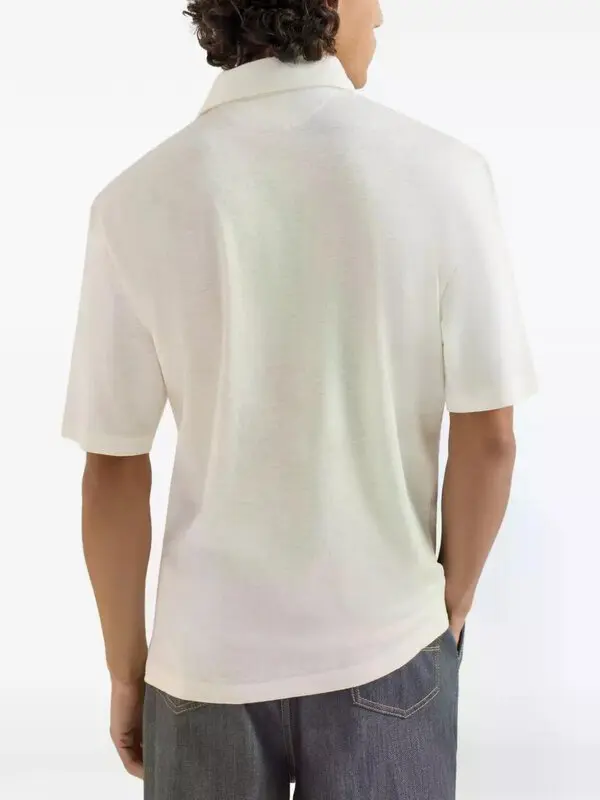 Brunello Cucinelli Linen And Cotton Mélange Jersey Polo With Shirt-style Collar