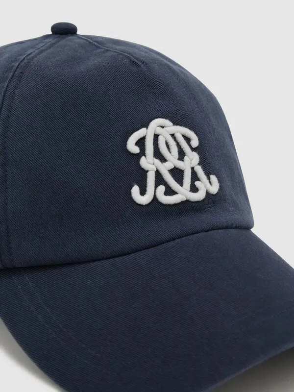 REISS Luzon Monogram-embroidered Baseball Cap - Navy