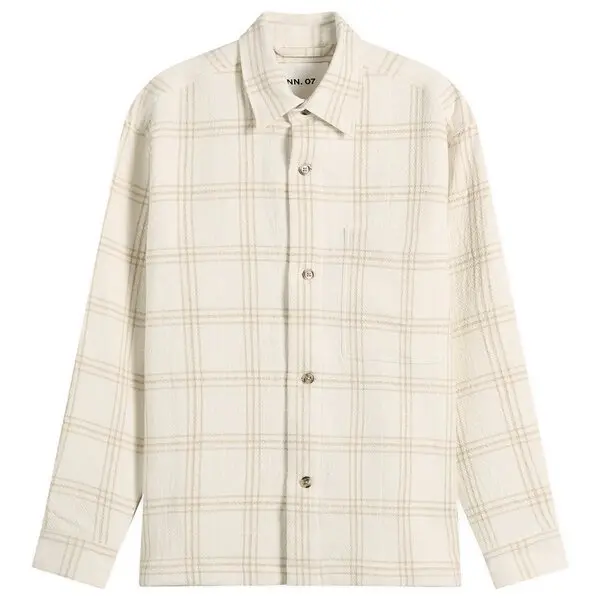 Nn07 Adwin Check Overshirt - Ivory