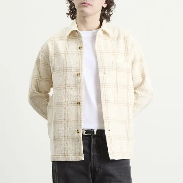 Nn07 Adwin Check Overshirt - Ivory