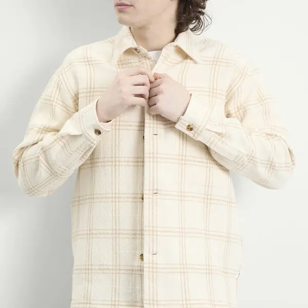 Nn07 Adwin Check Overshirt - Ivory