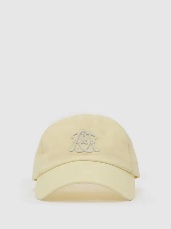 REISS Luzon Monogram-embroidered Baseball Hat - Powder Yellow