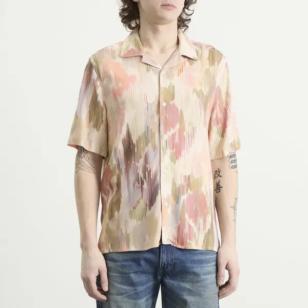 WAX LONDON Didcot Corrigated Floral Vacation Shirt - Pastel Multi