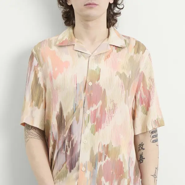 WAX LONDON Didcot Corrigated Floral Vacation Shirt - Pastel Multi