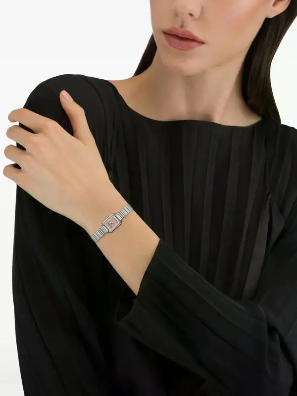 FERRAGAMO Crystal Tank Petite Watch - Silver