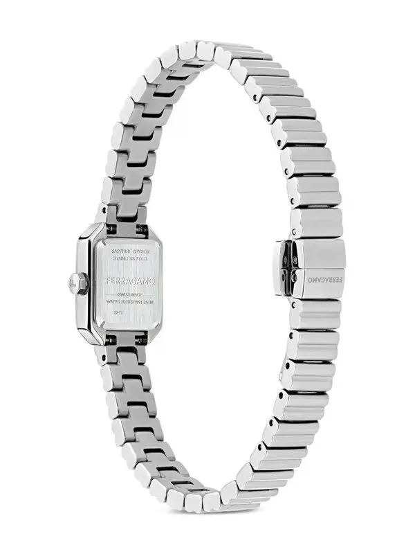 FERRAGAMO Crystal Tank Petite Watch - Silver