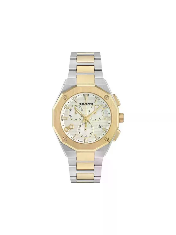 FERRAGAMO Versilia 42mm Chronograph Watch - Gold