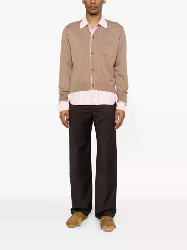 Kolor Pocket Double-layer Knit Cardigan