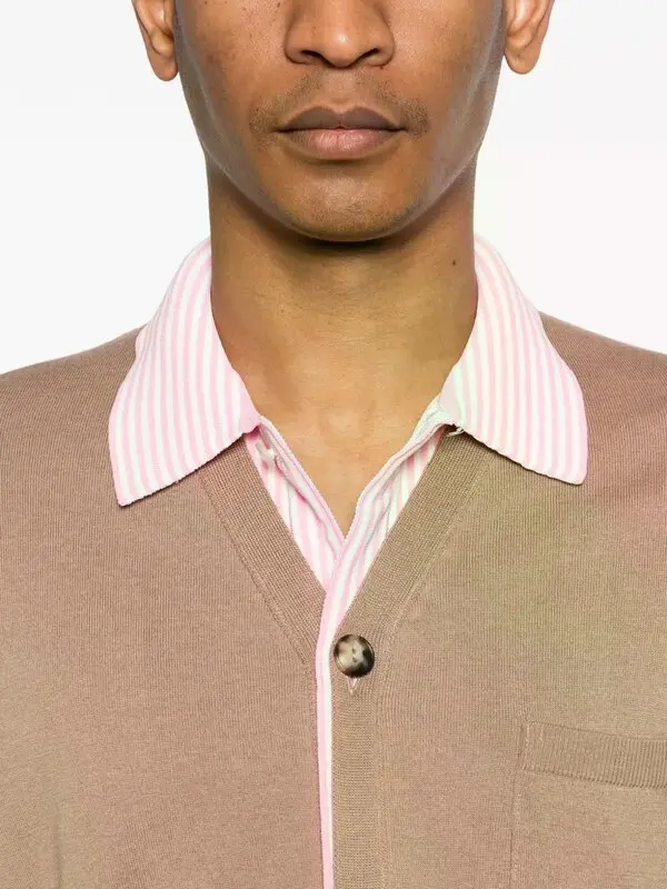 Kolor Pocket Double-layer Knit Cardigan