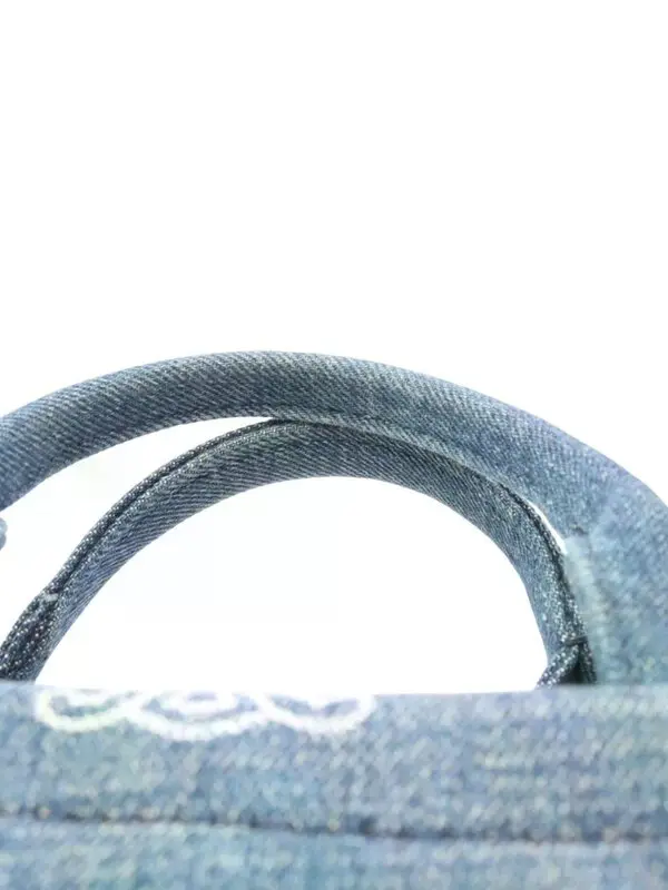 Celine 2023 Small Denim Cabas Thais Satchel - Blue