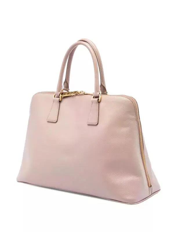 Prada Large Saffiano Lux Promenade Satchel - Brown