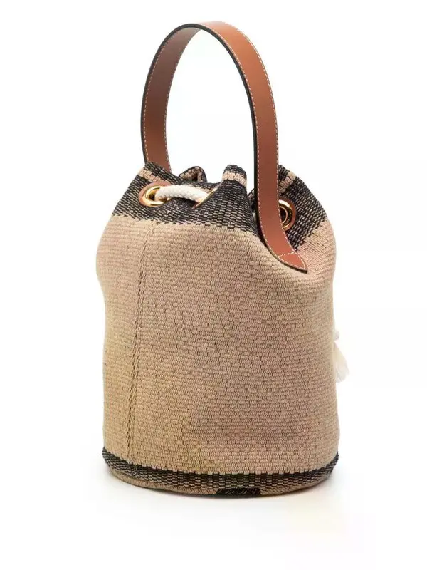 Celine 2022 Small Triomphe Raffia Bucket Bag