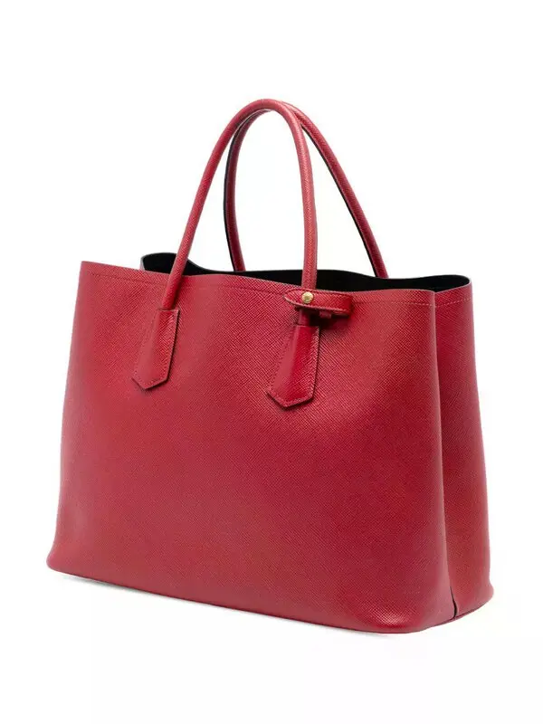 Prada 2010-2026 Medium Saffiano Cuir Double Satchel - Red