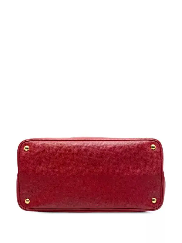 Prada 2010-2026 Medium Saffiano Cuir Double Satchel - Red