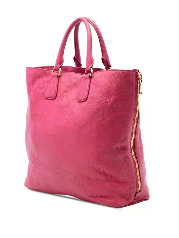 Prada Vitello Daino Side Zip Convertible Tote Satchel