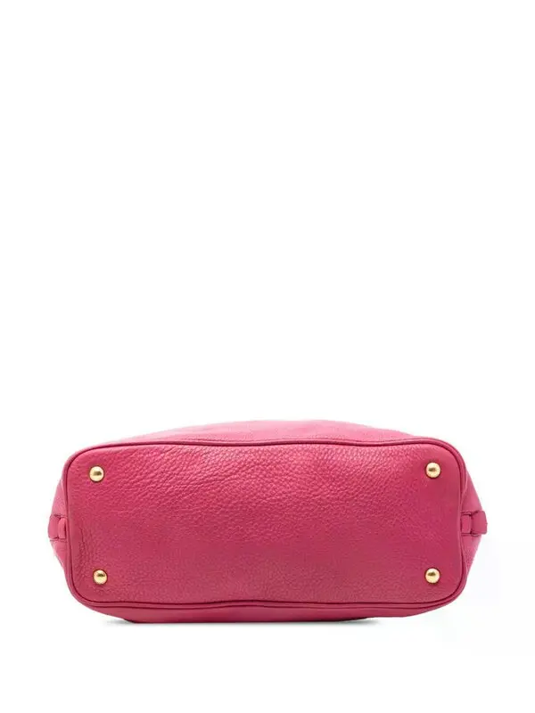 Prada Vitello Daino Side Zip Convertible Tote Satchel