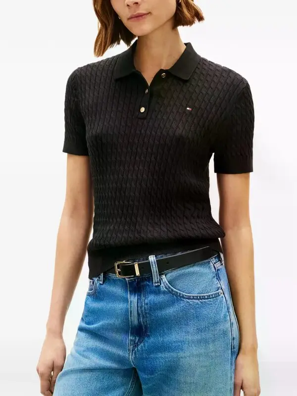 Tommy Hilfiger Cable-knit Polo Top