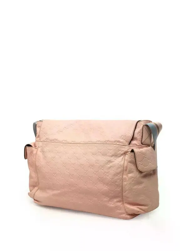 Gucci Ssima Web Flap Diaper Bag - Pink