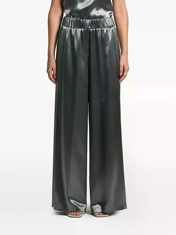 Peserico Fluid Satin Trousers - Green