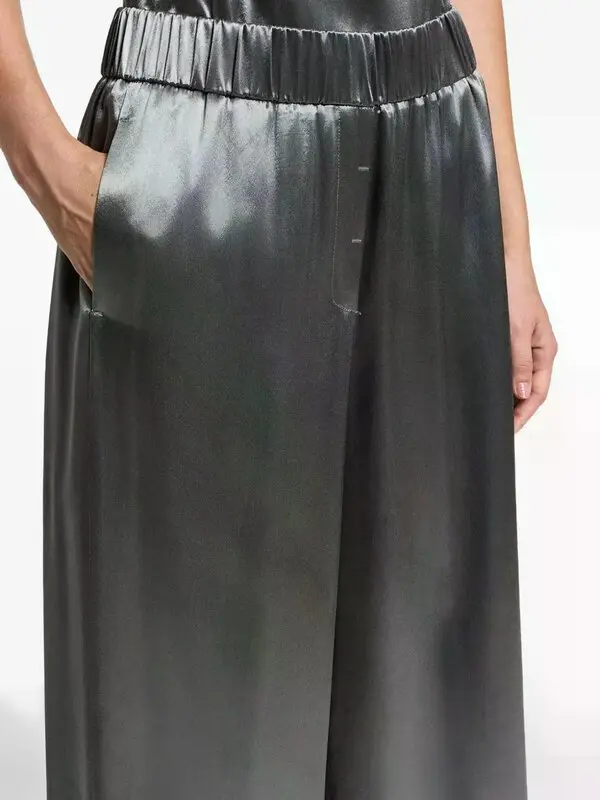 Peserico Fluid Satin Trousers - Green