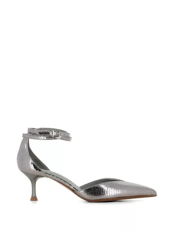 SERGIO LEVANTESI Décolleté Camelia Ankle Strap Pumps - Silver