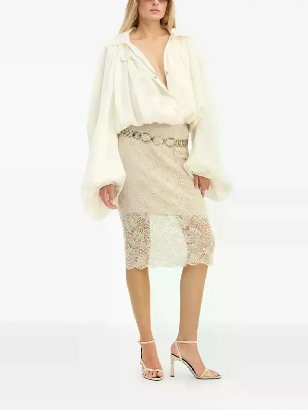 ROTATE BY BIRGER CHRISTENSEN Lace Midi Skirt