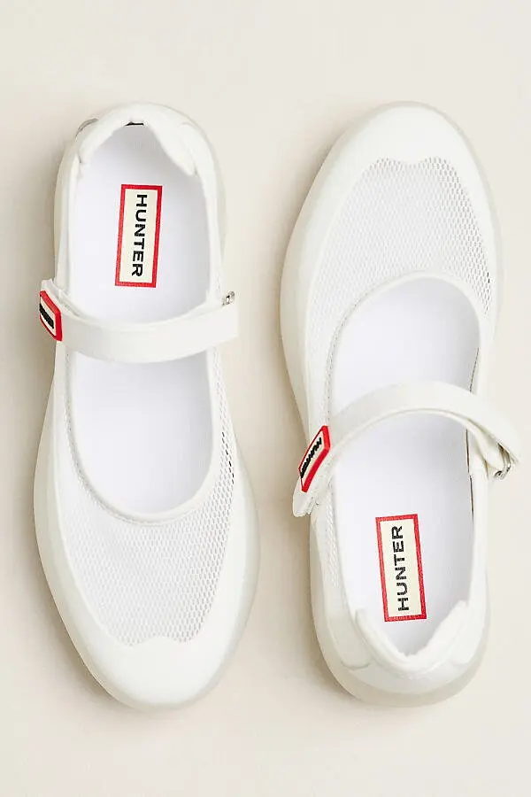 Hunter Mire Mary Jane Flats - White